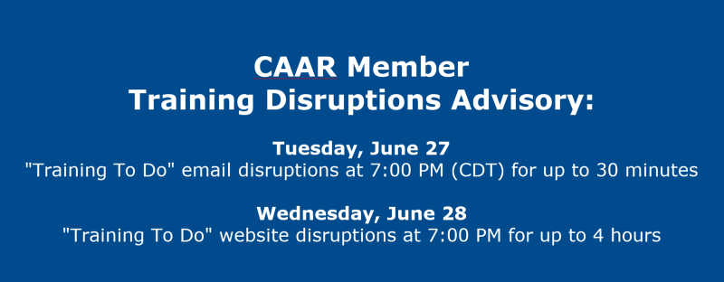 Training Disruptions - CAAR